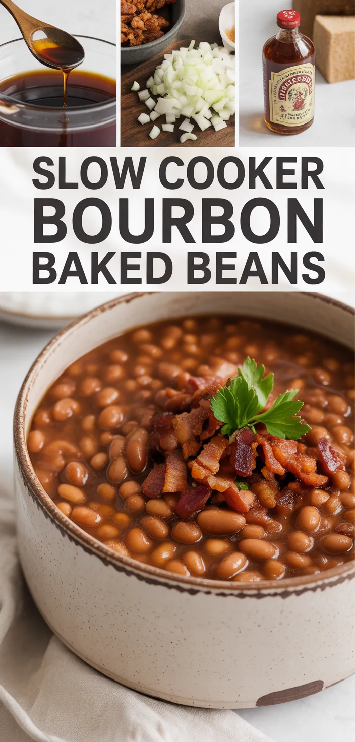 Slow Cooker Bourbon Baked Beans Recipe - comforteatshub.com
