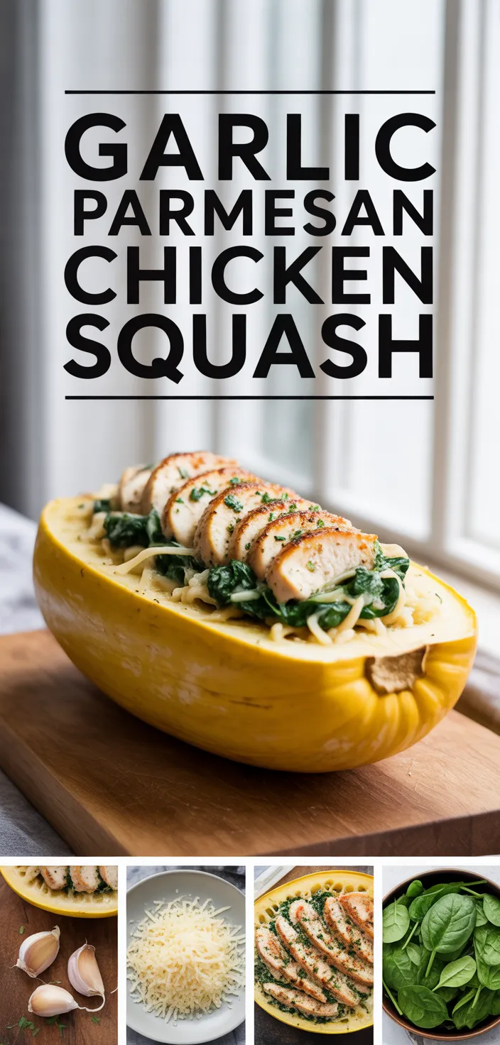 Garlic Parmesan Stuffed Spaghetti Squash W/ Chicken & Spinach Recipe ...